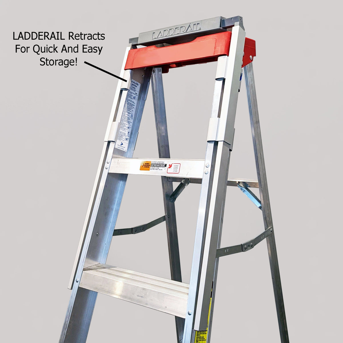 LADDERAIL™ - Universal A-Frame Step Ladder Safety Handrail Attachment